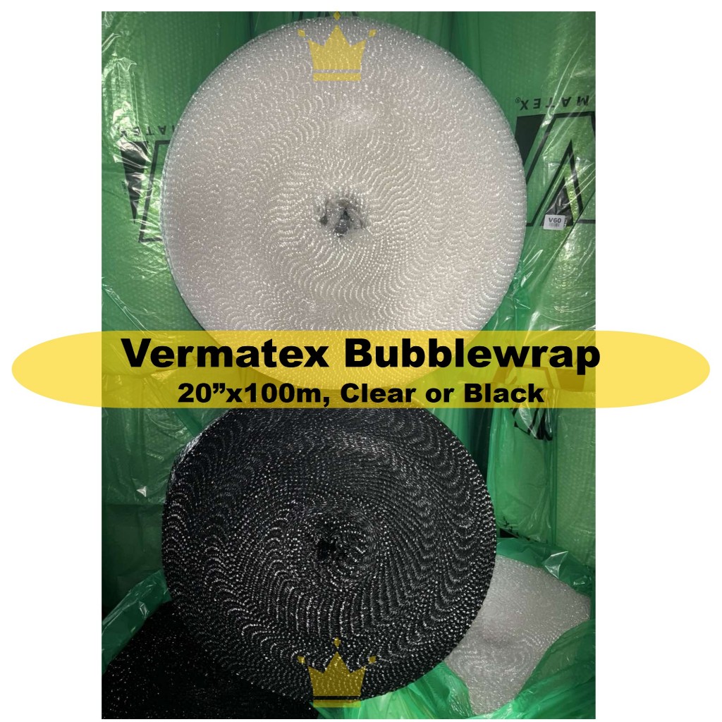 Vermatex Bubble Wrap 20" whole roll Bubblewrap - Clear or Black 20 ...