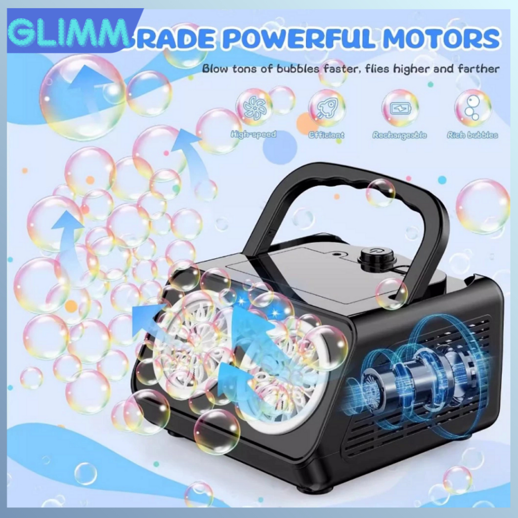 Colorful Bubbles Machine Double Fan Automatic Bubble Blower Upgraded ...
