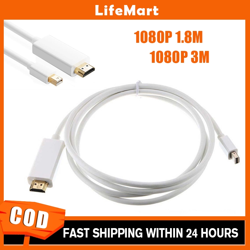 DP to HDMI Adapter Cable Mini DisplayPort Converter 3m 1.8m HD Output ...