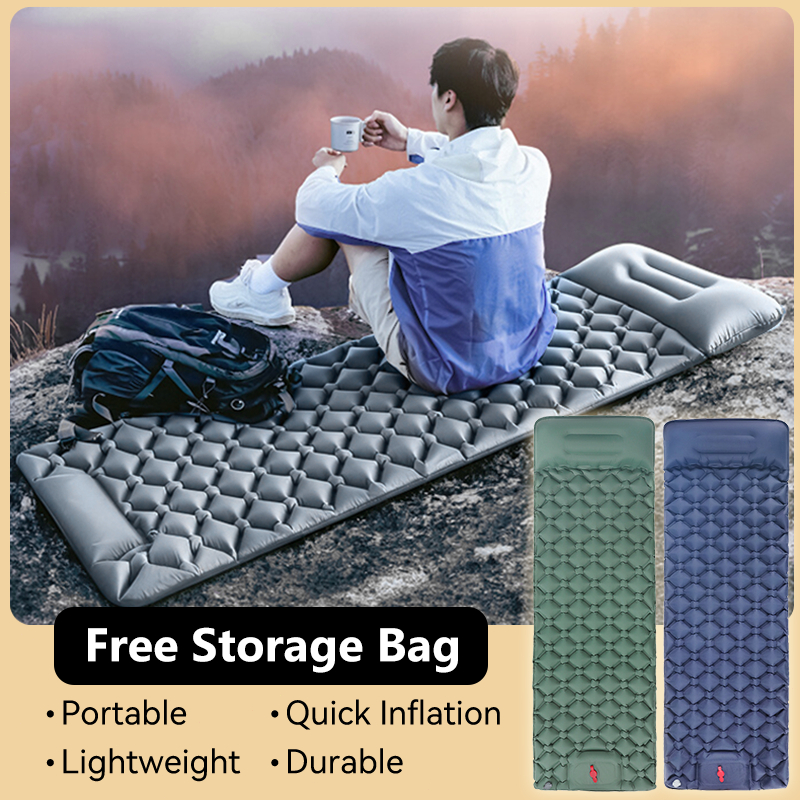 Outdoor Camping Sleeping Pad With Built-in Inflator Pump Outdoor Air ...