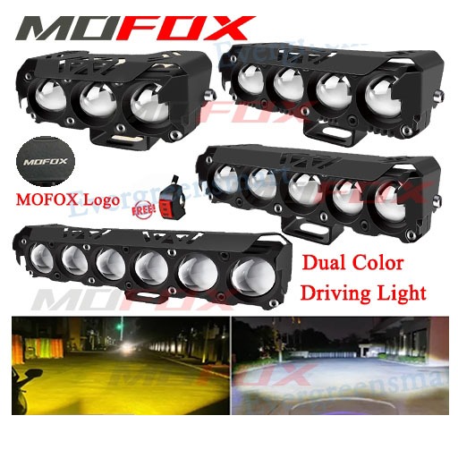 MOFOX P3 Laser Gun Mini Driving Light 80W Auxiliary Light Dual Color Hi ...