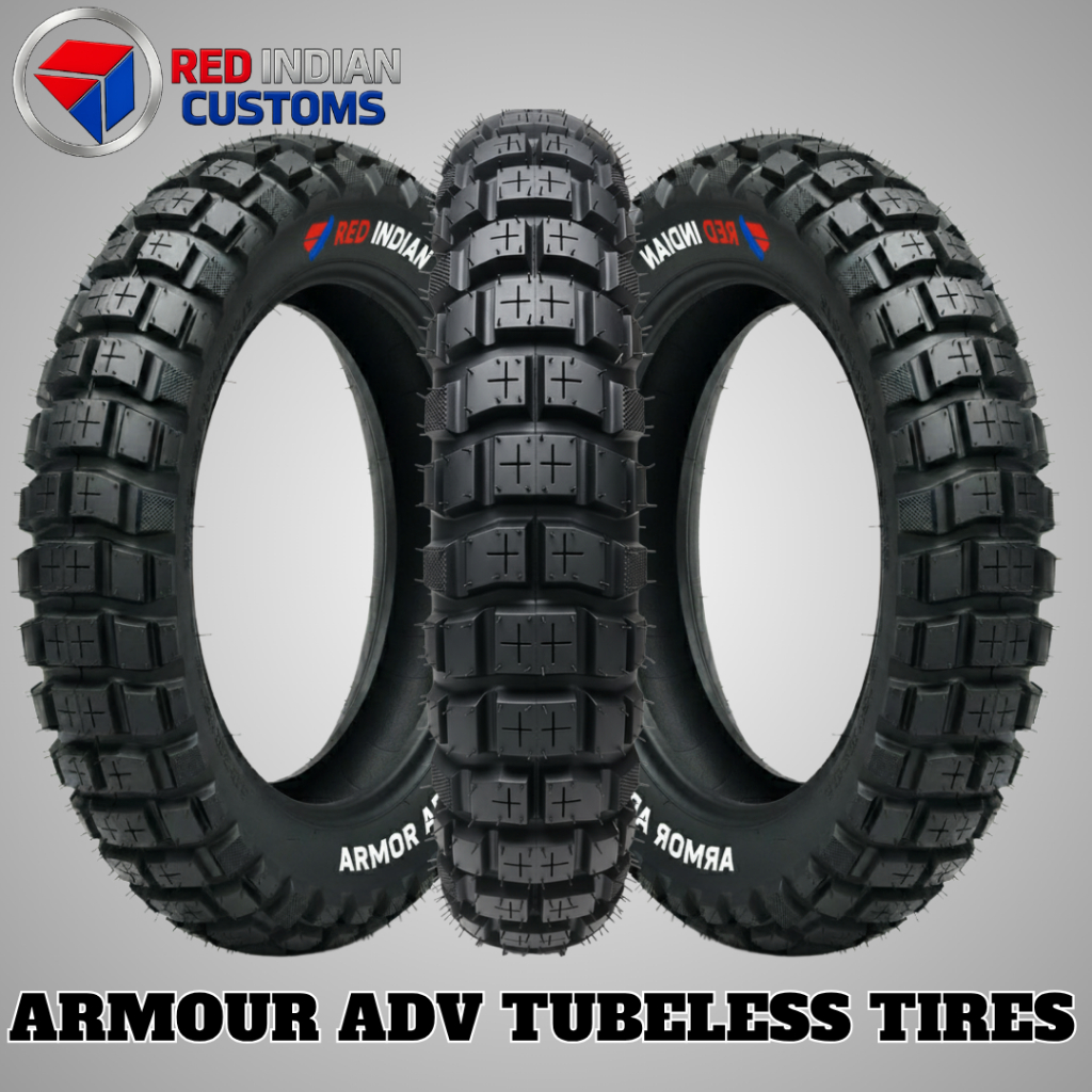 Dual Sport Motorcycle Tubeless Tires Red Indian Armor ADV Series Sizes ...