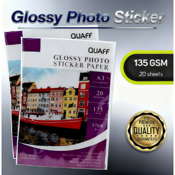 QUAFF 135gsm Photo Sticker Glossy A3 Size for Labels and Stickers ...