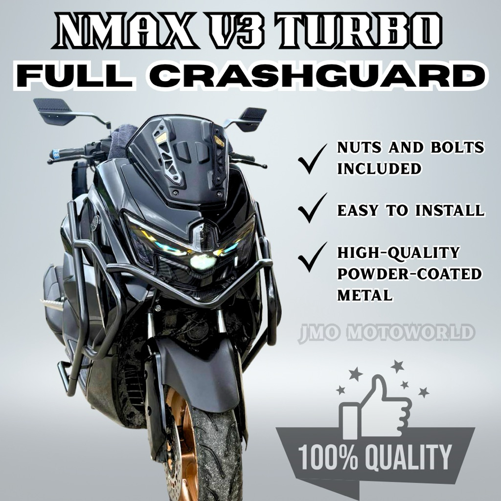 NMAX V3 TURBO FULL CRASH GUARD 2025 MODEL (Plug and play with bolts ...