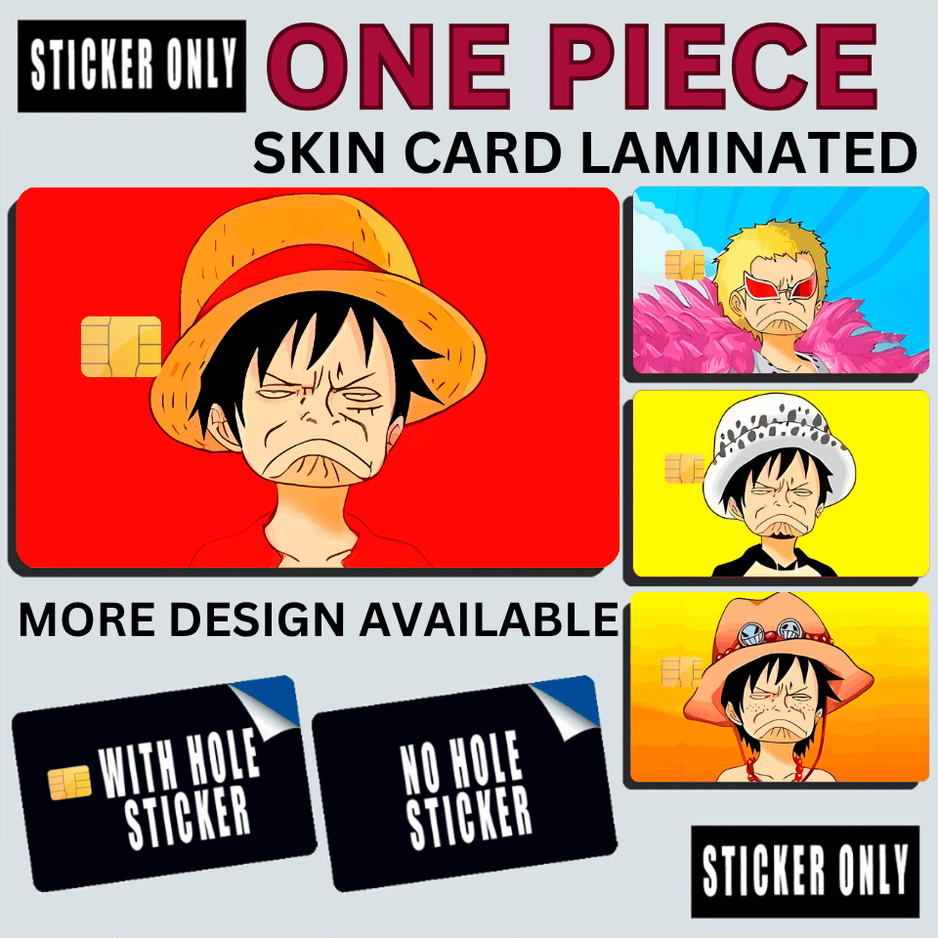 ONE PIECE MEME FACE - STICKER SKIN CARD FOR ATM, CREDIT, DEBIT , BEEP ...