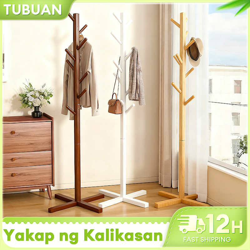 TUBUAN Original Bamboo Coat Rack Triangle Tree-Shaped Clothes Rack ...