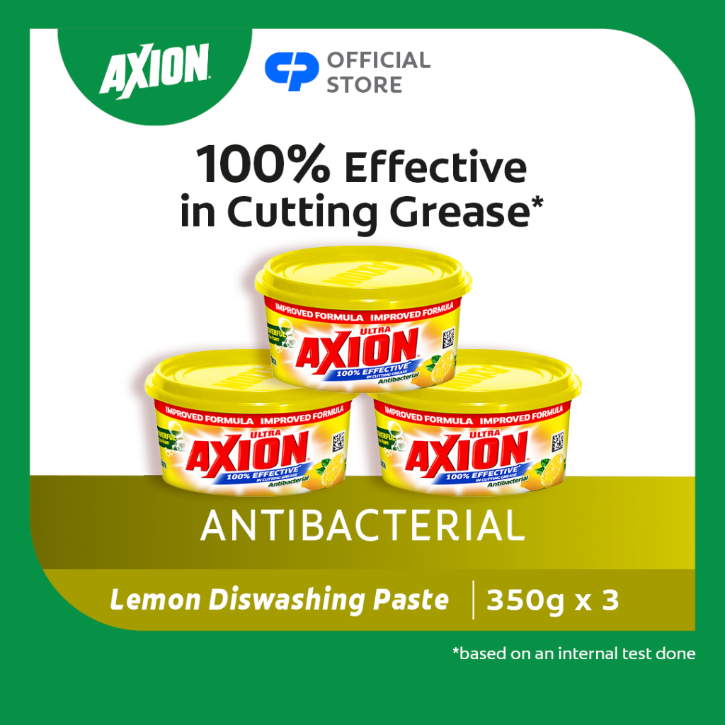 Axion Lemon Antibacterial Dishwashing Paste with Triple Active Power ...