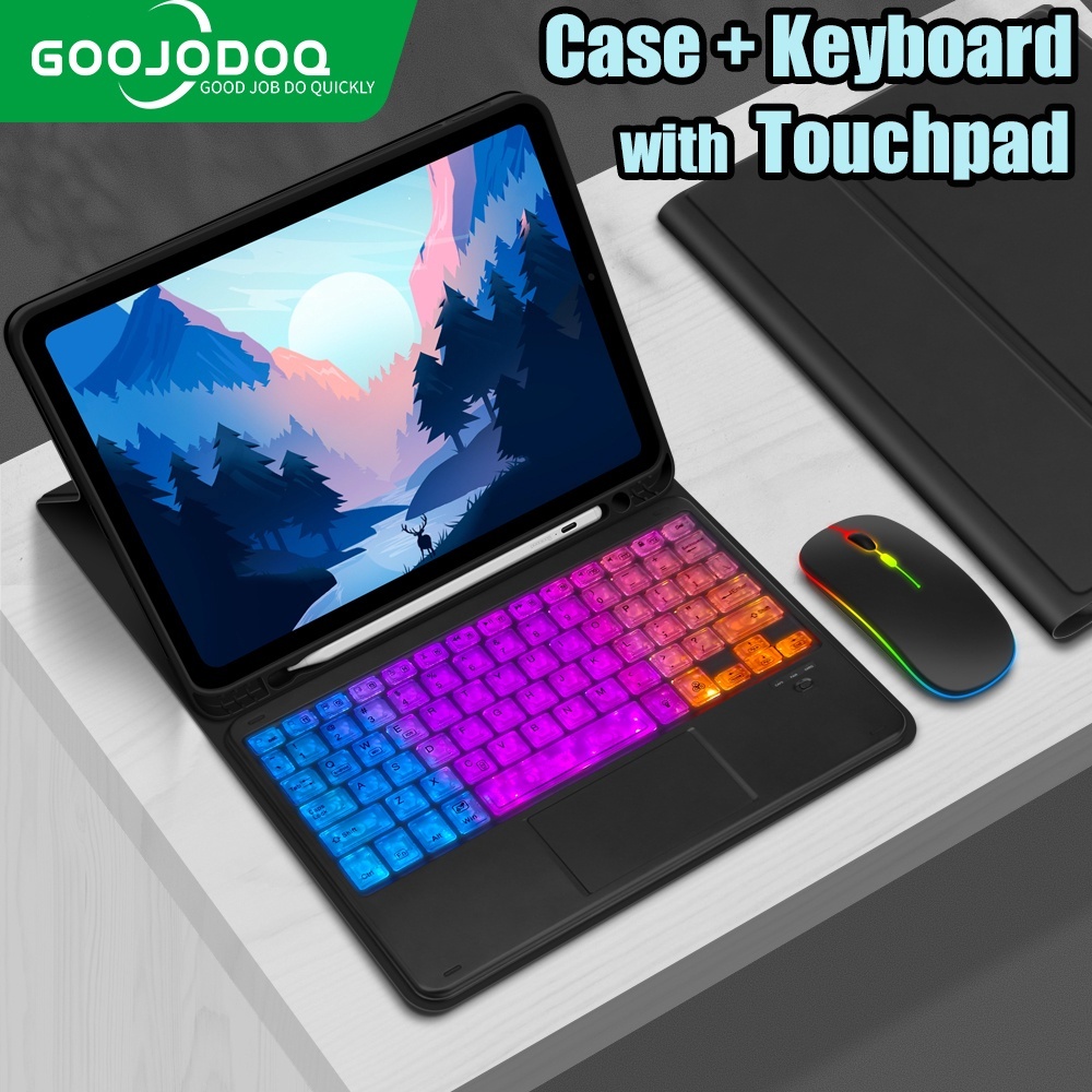 Goojodoq Backlight for ipad Case with Keyboard Touchpad Pencil Holder ...