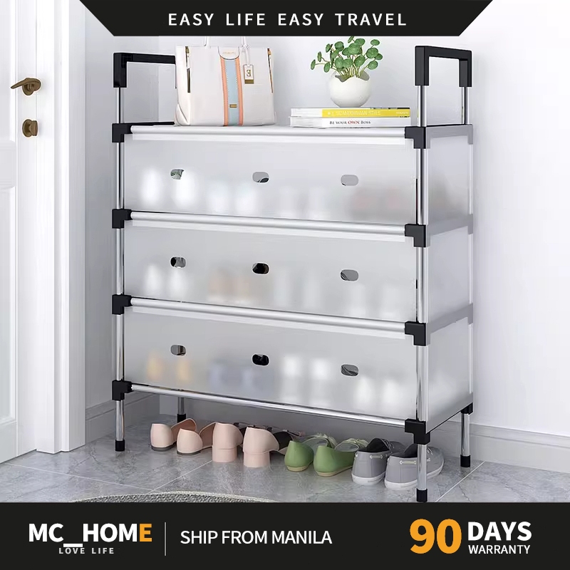 MC&HOME Dustproof and Waterproof Shoe Rack Organizer with Cover Indoor ...