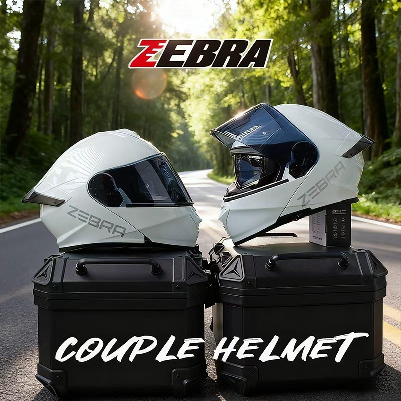 ZEBRA couple helmet modular helmet full face dual visor For Motorcycle ...