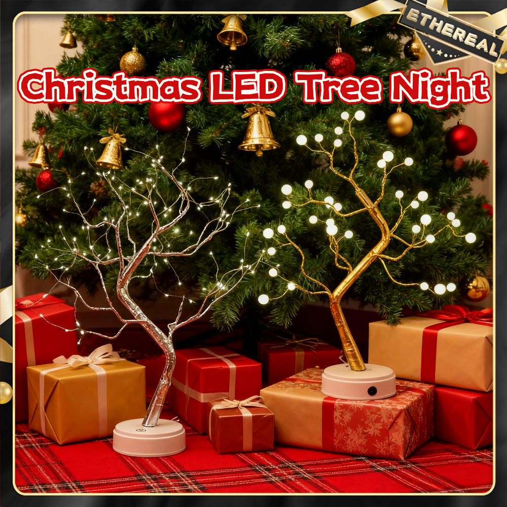 LED Fairy Tree Night Light Mini Christmas Tree DIY Table Desk Lamp ...