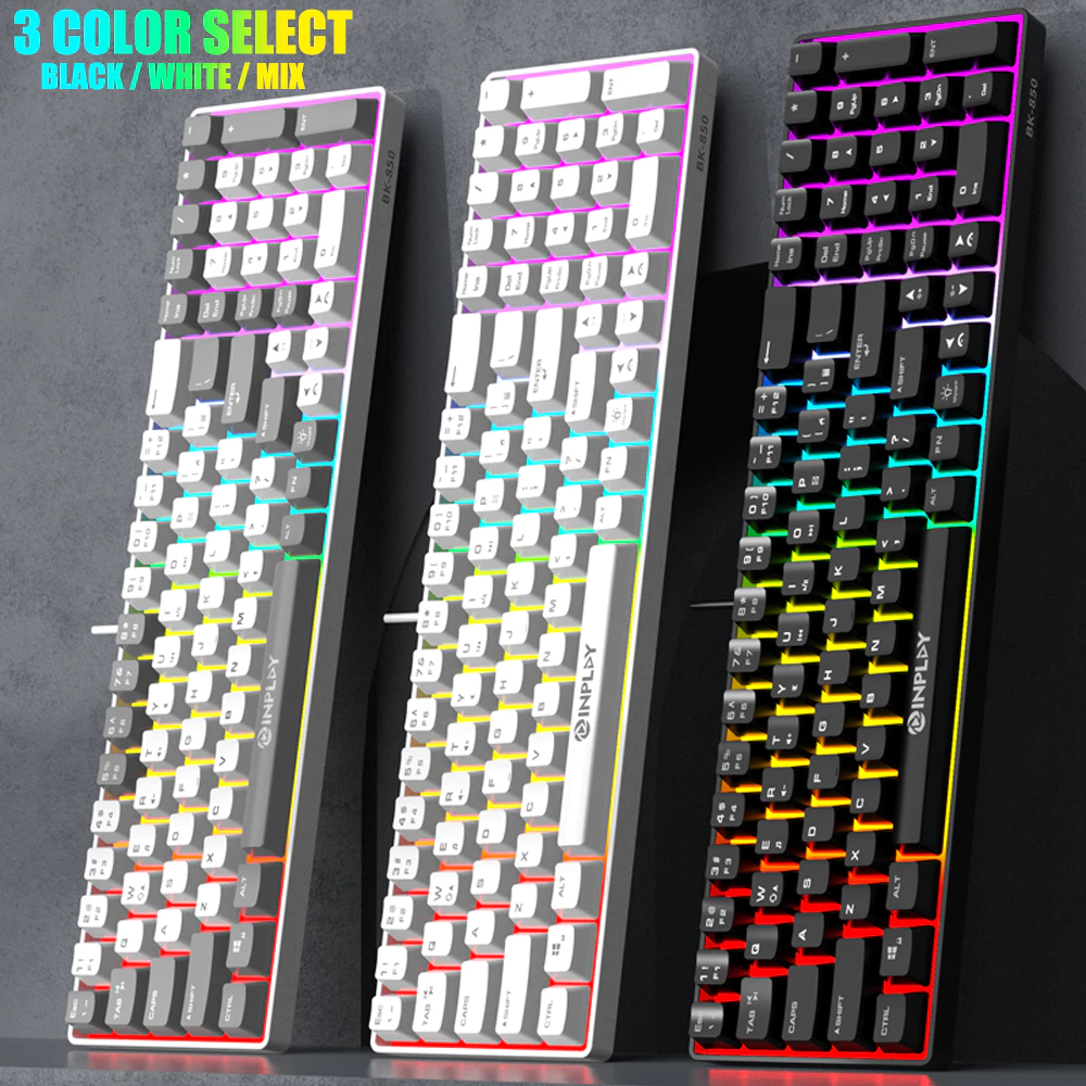 Inplay | BK850 | 85 Key RGB Membrane Keyboard Rainbow Light Waterproof ...