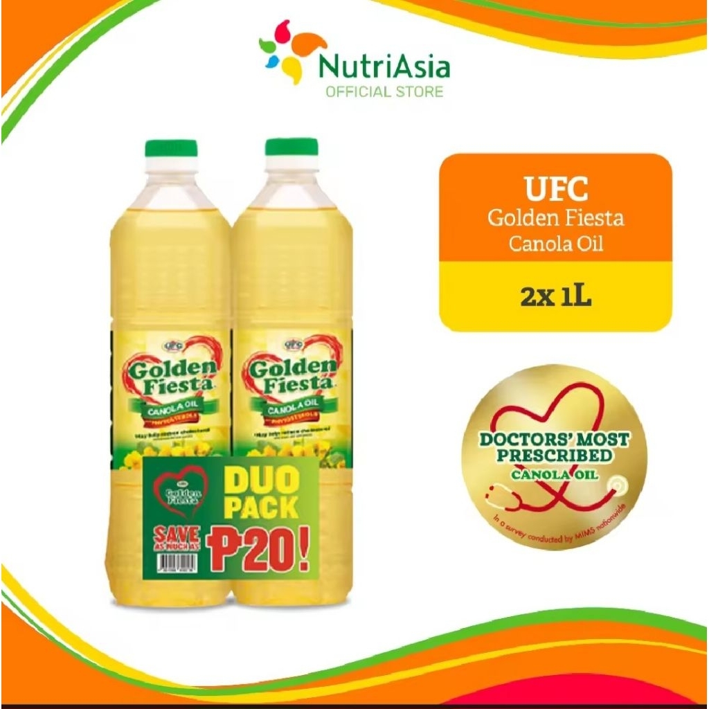 UFC Golden Fiesta Canola Oil 1liter x 2bottle | Shopee Philippines