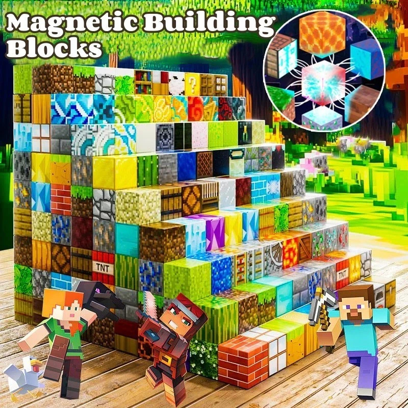 Magnetic Building Blocks Magnet Cube Set for Boy Girl Kid Age 3+ DIY ...