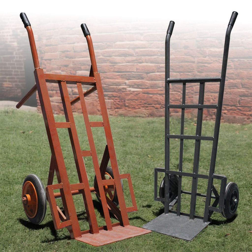 Industrial Hand Truck Trolley – Heavy-Duty Steel Push Cart with Wheels ...