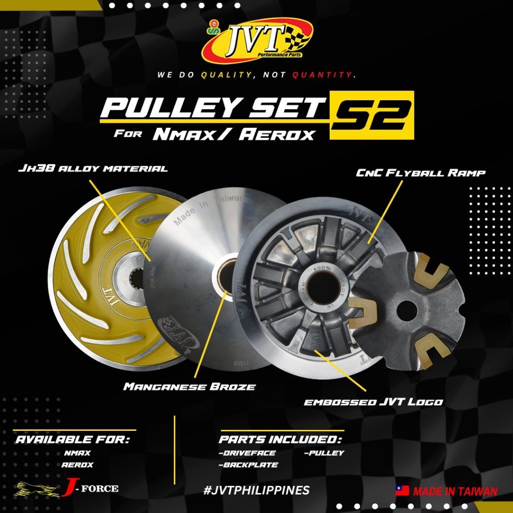 JVT PULLEY SET NMAX/AEROX/M3/CLICK/SPORTY/FAZZIO/GRAVIS/GEAR/ADV/PCX ...