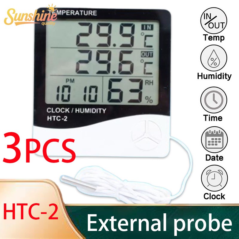 Electronic Thermometer Electronic Humidity Meter HTC-1/2 Digital LCD ...