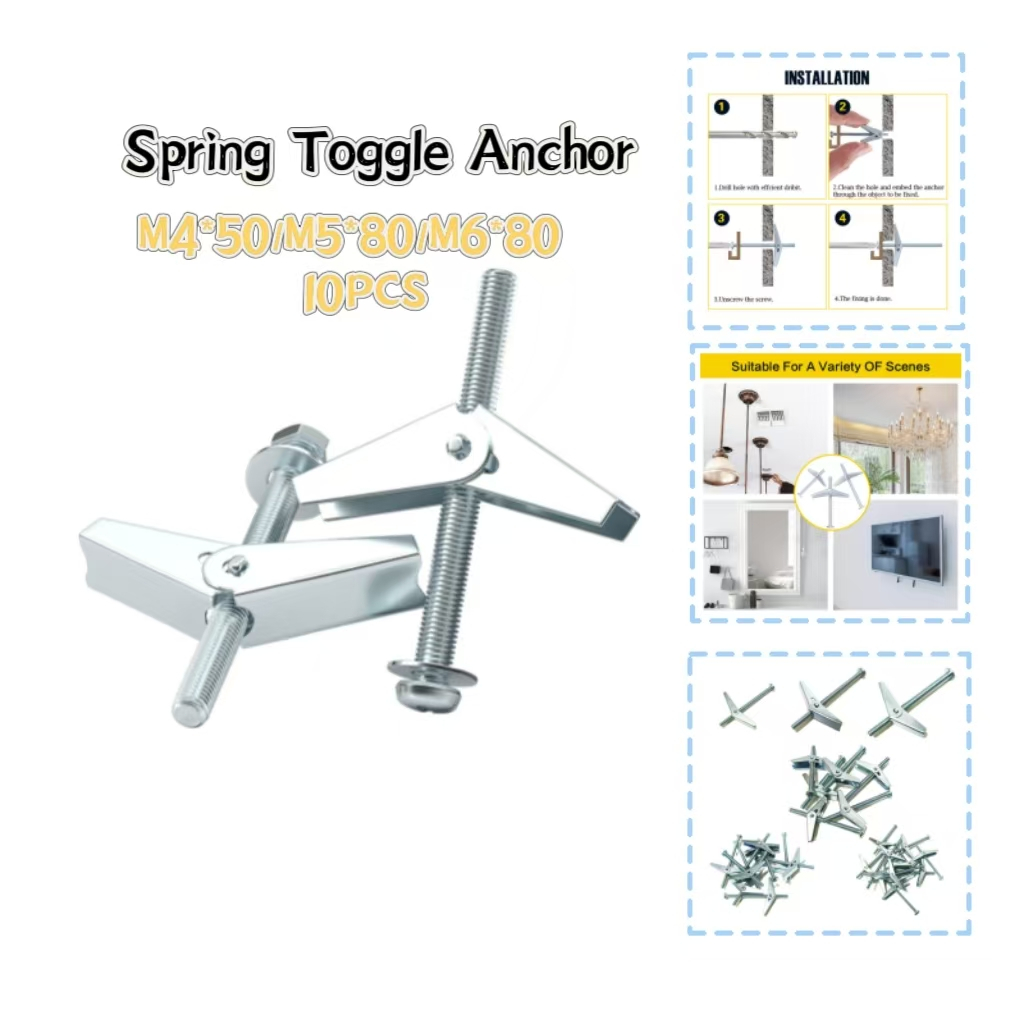 10PCS M4/M5/M6 Heavy Duty Hollow Wall Anchors for Drywall Ceiling ...