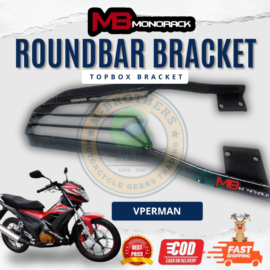 Euro Motors MB Monorack Round Bar Top box Bracket for Motorcyle ...