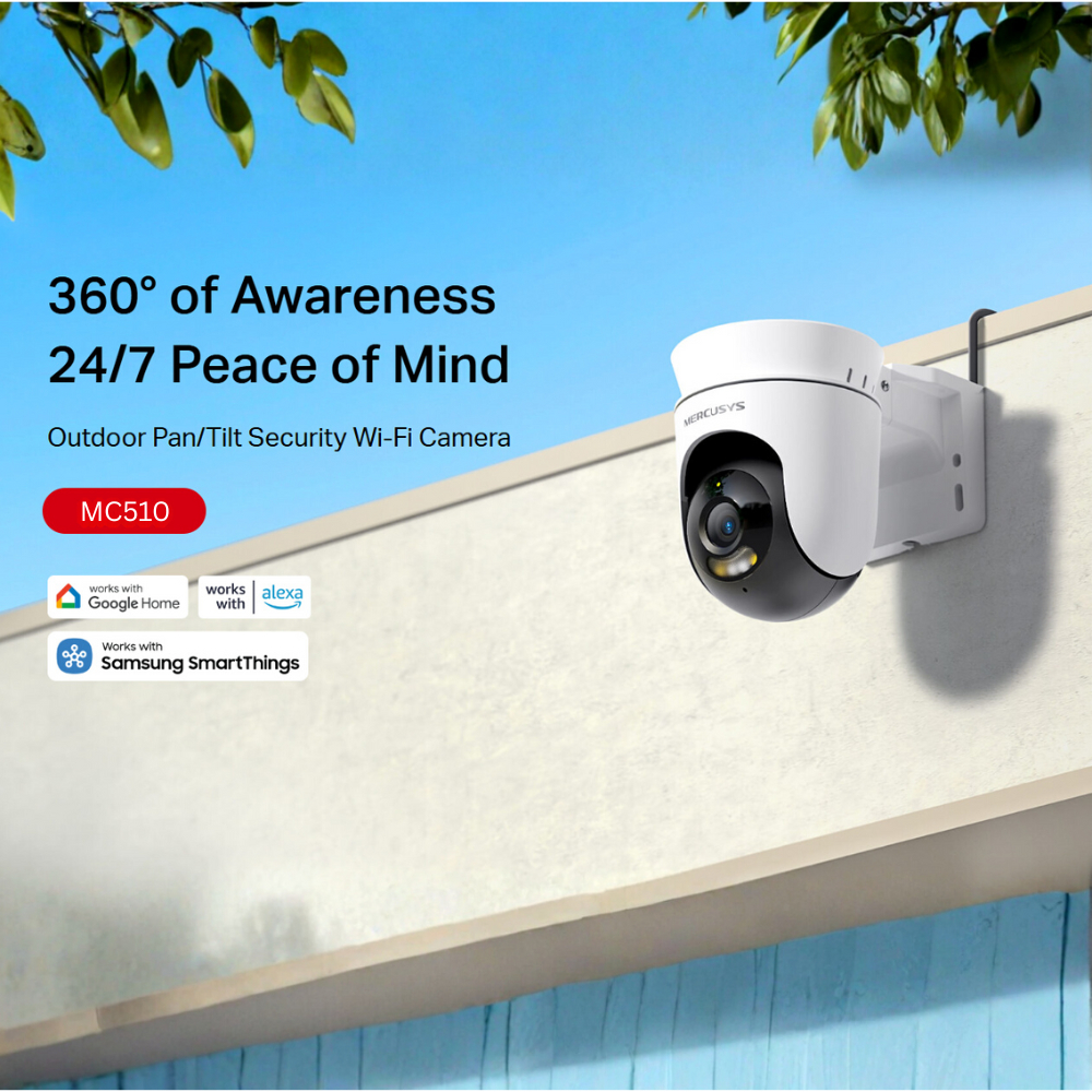 Mercusys MC510 2K 3MP Outdoor Pan/Tilt 360° Security Wi-Fi CCTV Camera ...