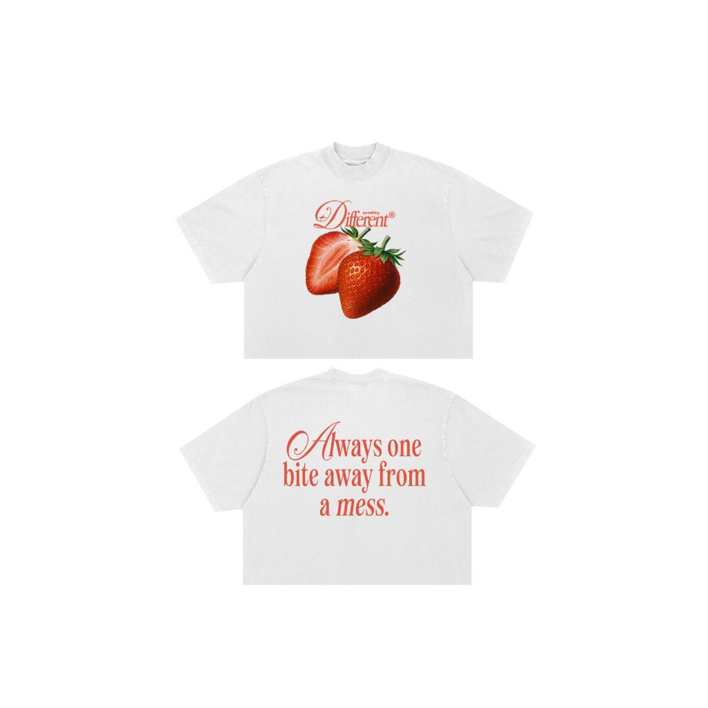 Something Different | Messy Berry | Boxy Crop Tee (WHITE) | Shopee ...