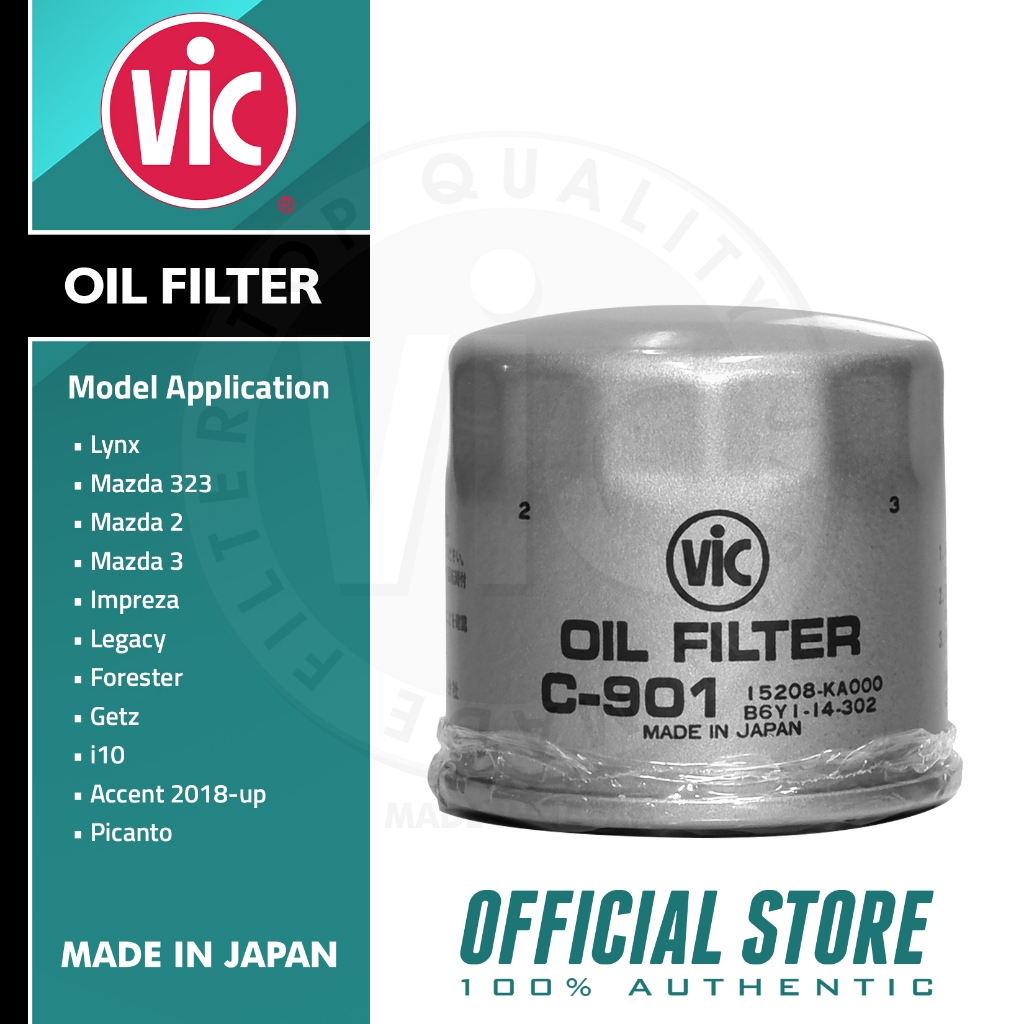 VIC Oil Filter C-901 for Ford Lynx, Mazda 323, Mazda 2, Mazda 3, Subaru ...