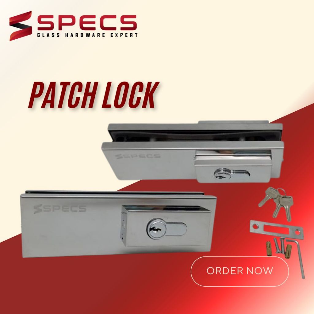 SPECS Patch Lock for Glass Door Stainless Steel Patch Fitting Frameless ...