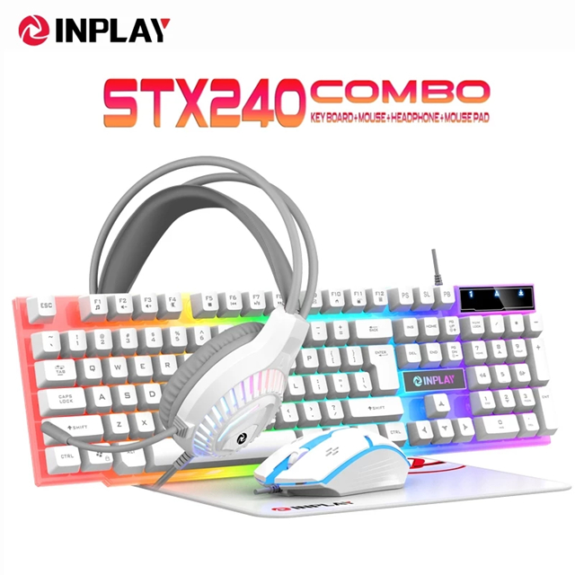 Inplay STX240+ RGB Gaming Keyboard Mouse Set With Headset Mouse Pad ...