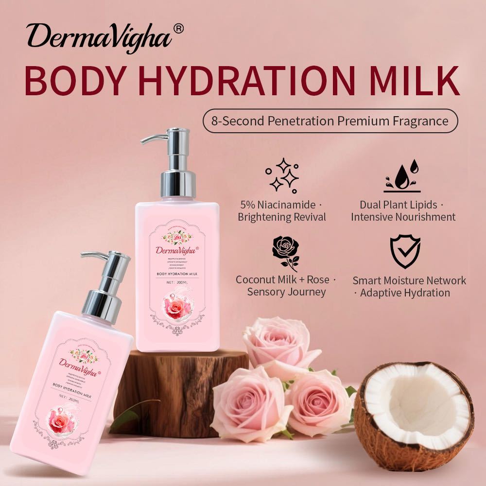 DermaVigha Body Hydration Milk-2% Squalane+3% Coconut Alcohol+5% ...