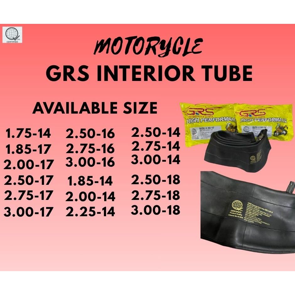 Motorcycle GRS Interior/Inner Tube - High Quality | Shopee Philippines