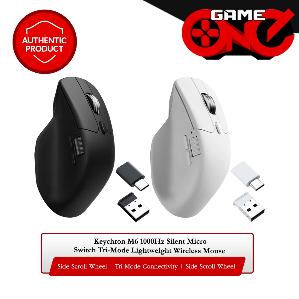 Keychron M6 1000Hz Silent Micro Switch Tri-Mode Lightweight Wireless ...