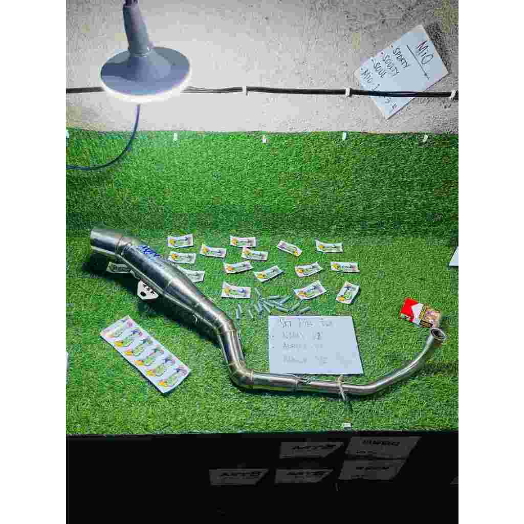 AUN Super Open Set Pipe 51mm Carbon Tube Type For Aerox V1 / Aerox V2 ...