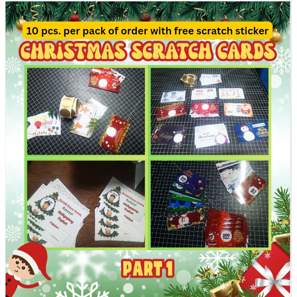 Scratch it Card for Christmas games, New year party games with free ...