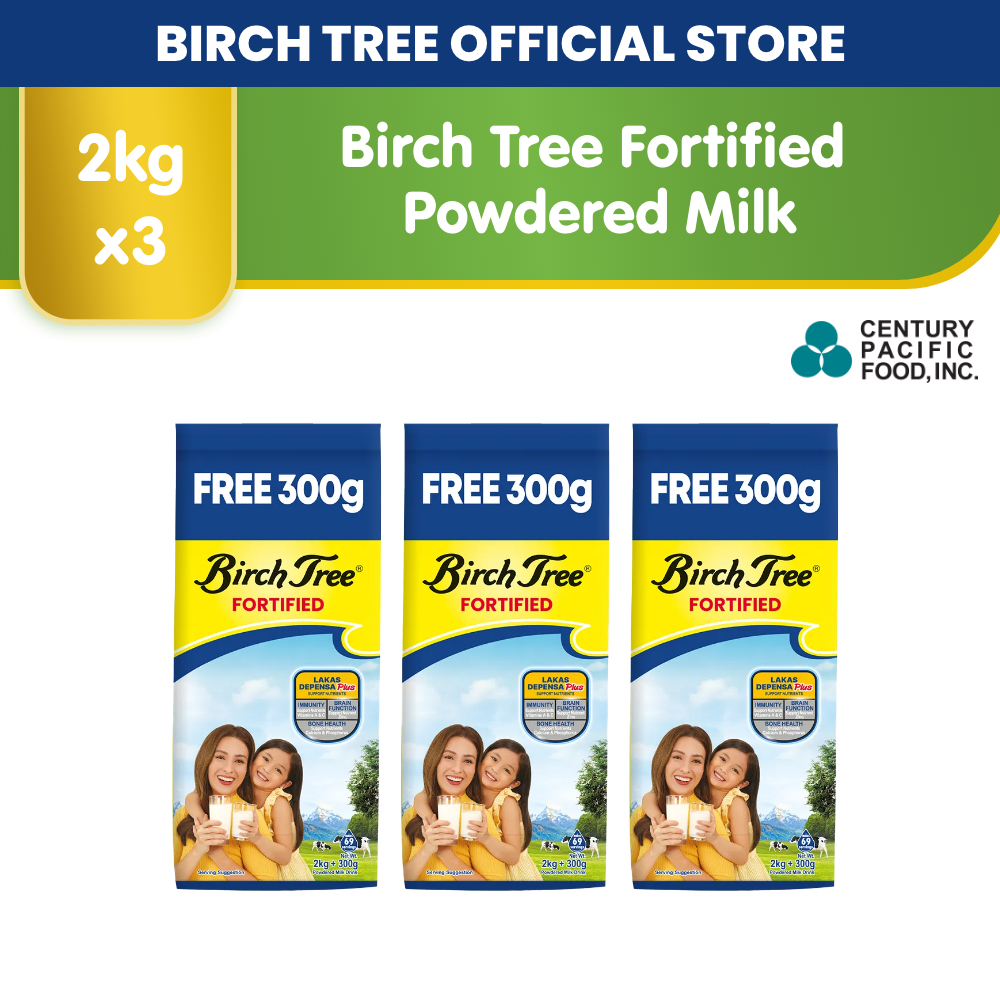 Birch Tree Fortified Powdered Milk 2kg Pack of 3 - Supports Immunity ...