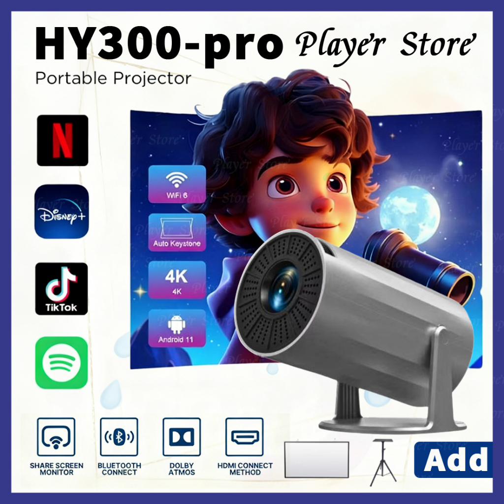 HY300 PRO Projector Mini Portable Projector Android 11.0 Bluetooth 5.0 ...
