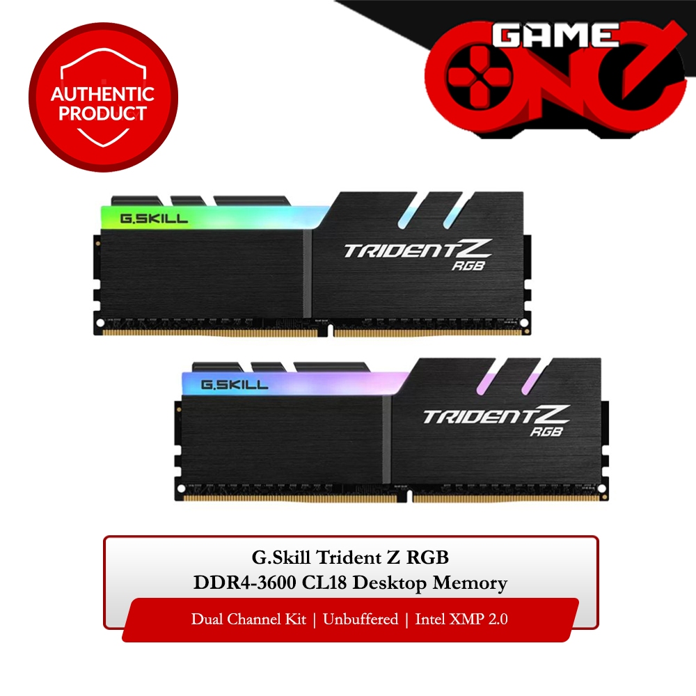 G.Skill Trident Z RGB DDR4-3600 CL18 1.35V 32GB (2x16GB) Desktop Memory ...
