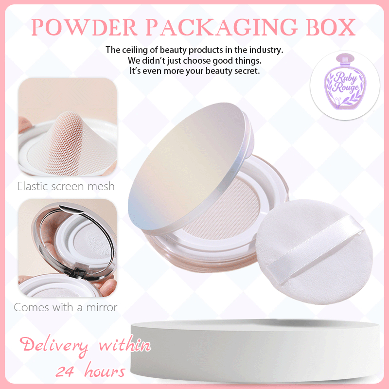 Loose Powder Compact Container with Velvet Powder puff and Mirror ...