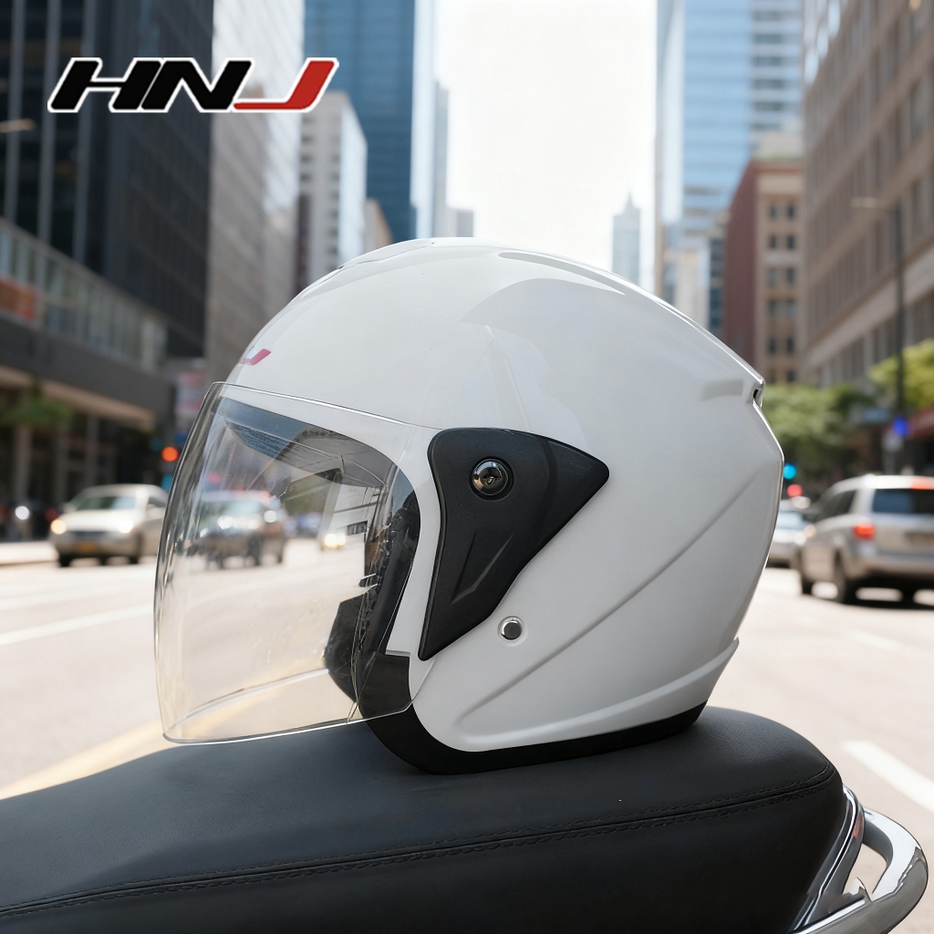 HNJ A4-002 Half Face Helmet Motorcycle Simple Design For Women And Men ...