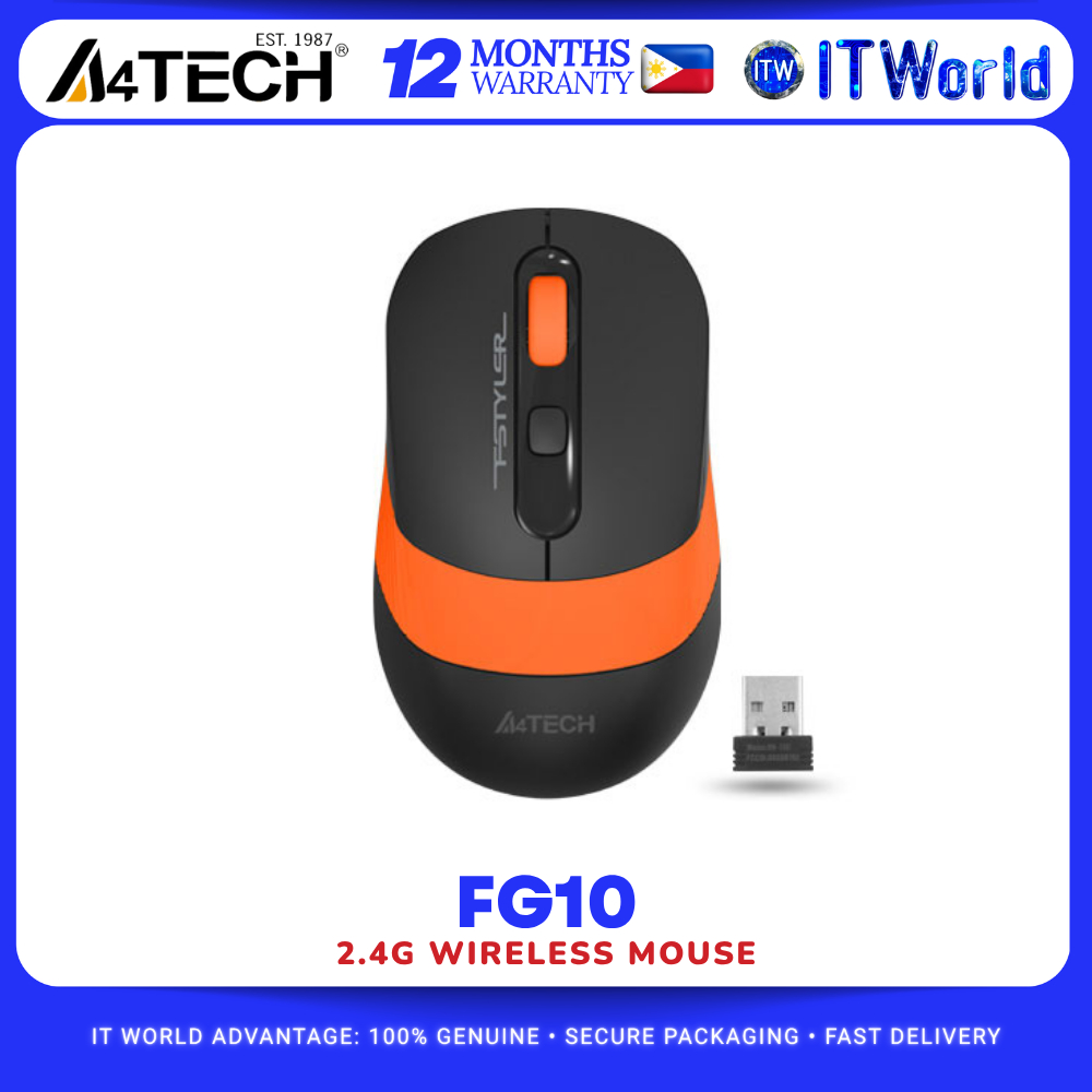 A4Tech FG10 2.4GHz Wireless Mouse - Orange itw | Shopee Philippines