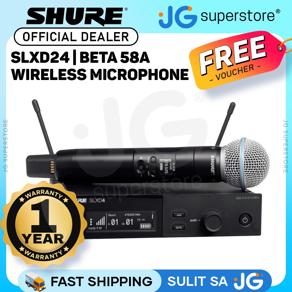 Shure SLXD24 B58 / SM58 Digital Wireless Handheld Microphone Beta 58A ...