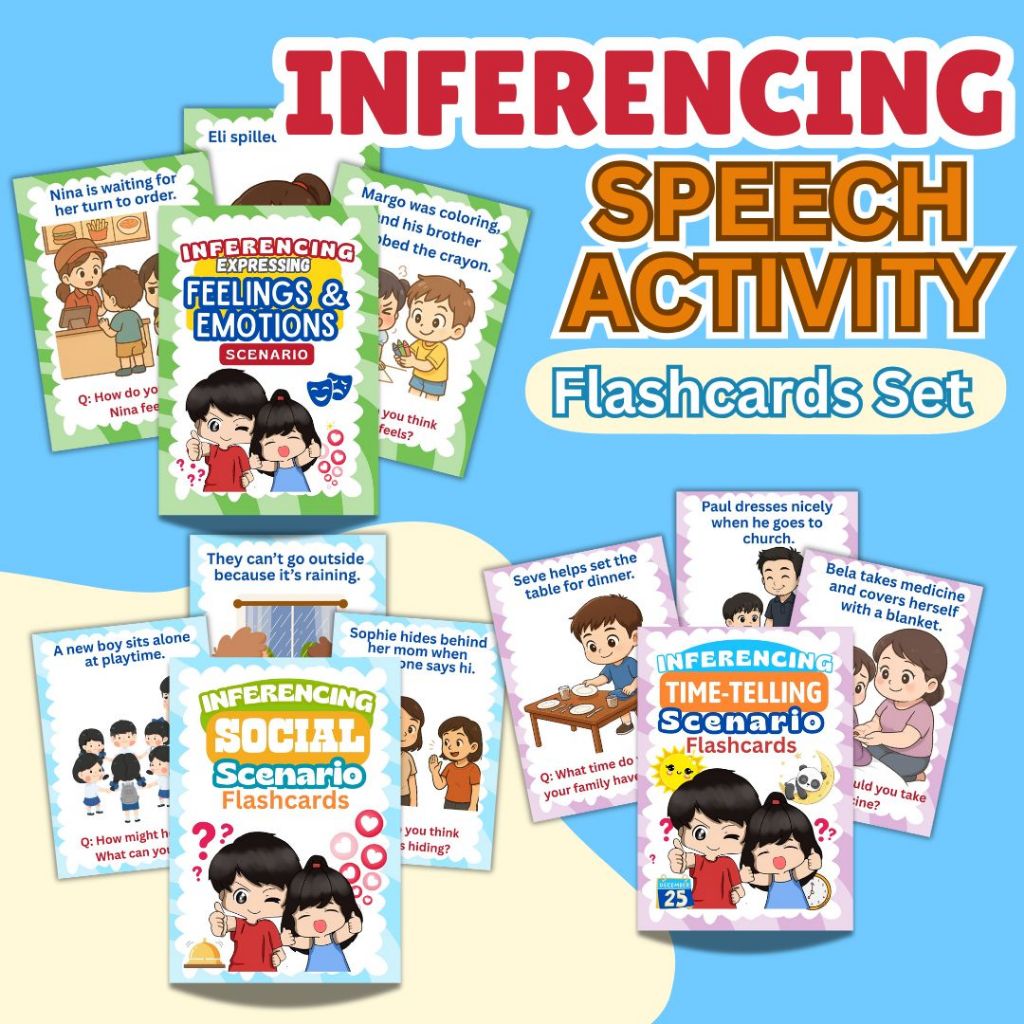 Inferencing Scenario Flashcards – Speech Therapy & Language Development ...