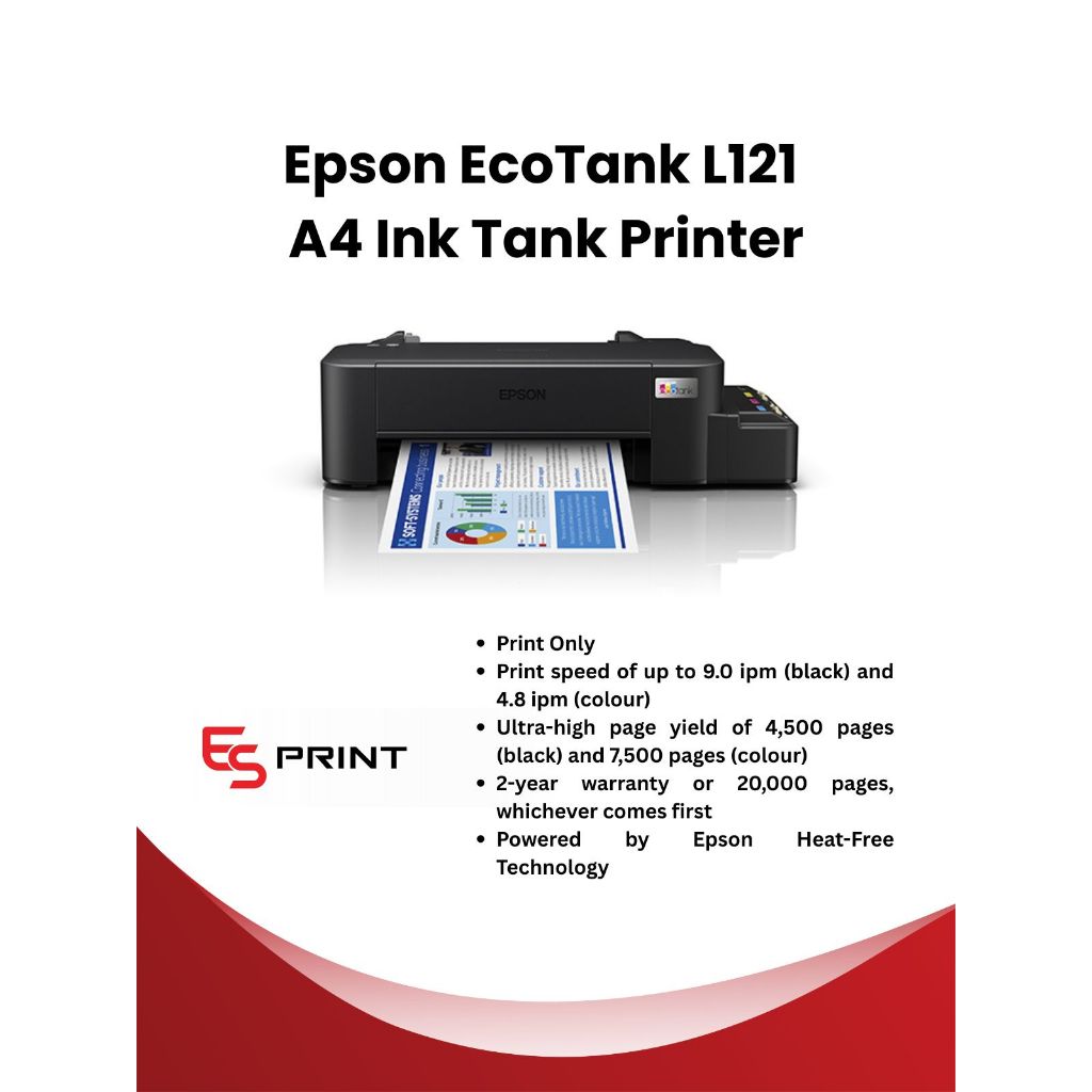 Epson EcoTank L121 A4 Ink Tank Printer | Shopee Philippines