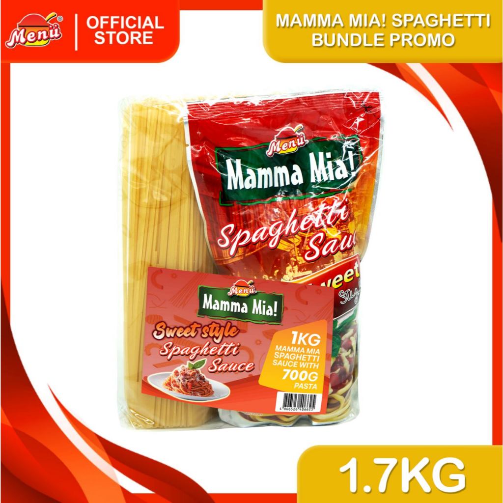 Menu Mamma Mia 1kg Spaghetti Sauce with 700g Pasta Promo Pack | Shopee ...