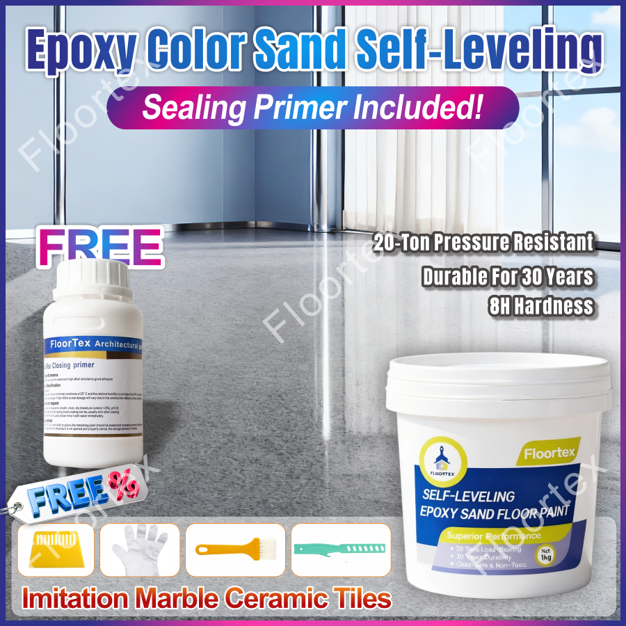 Epoxy Floor Paint Colored Sand Self-Leveling Imitate Marble Anti Slip ...