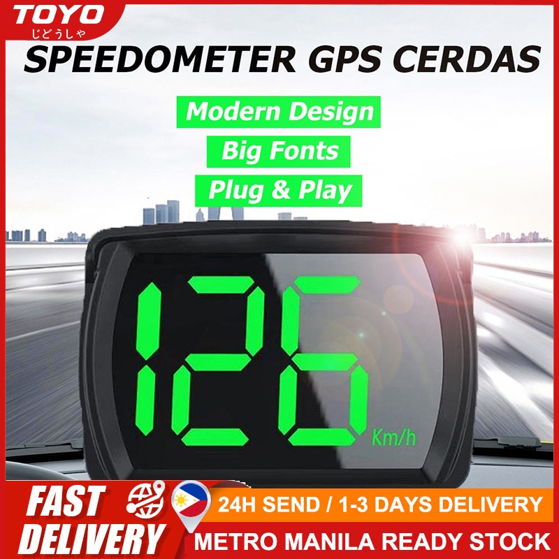 Car HUD Headup Display - LED Large Font & KM/H MPH GPS Digital ...