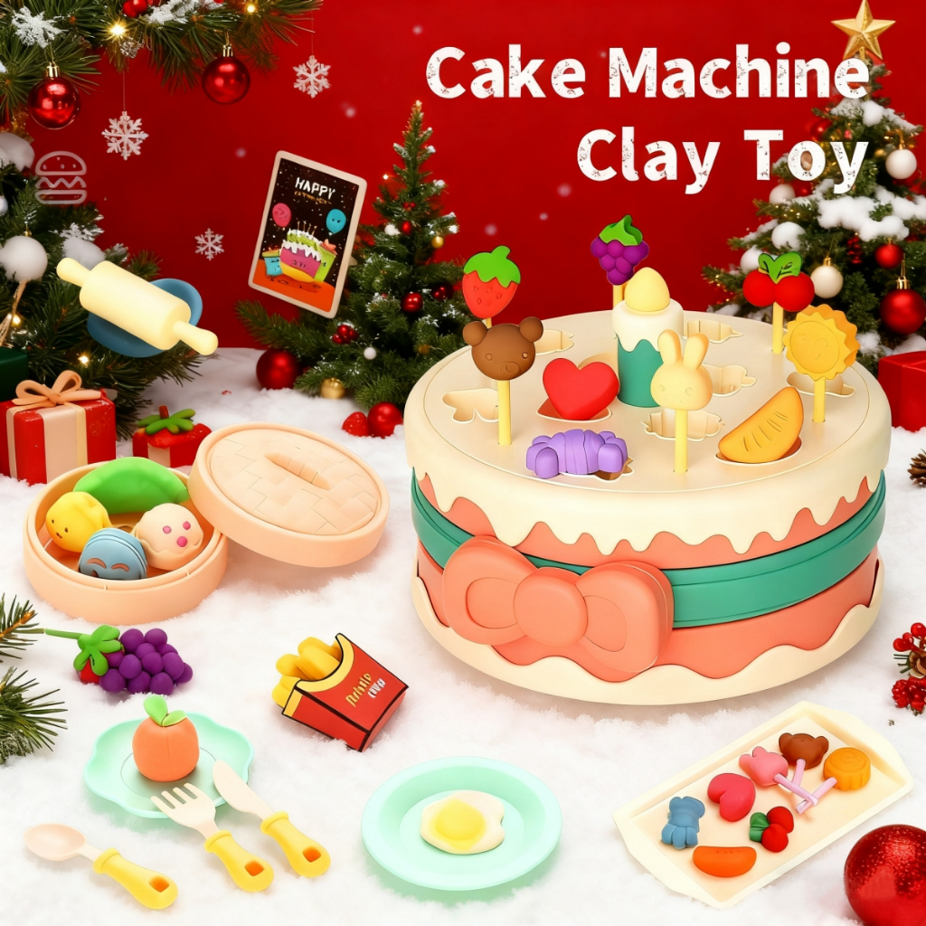 Kids DIY Toys Cake Model Clay Toy Set Birthday Gift Modeling Clay Chef ...