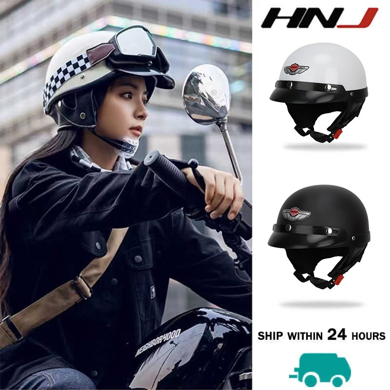 HNJ Xt-02 Helmet Half Face Retro classic Motorcycle For Women and Man ...