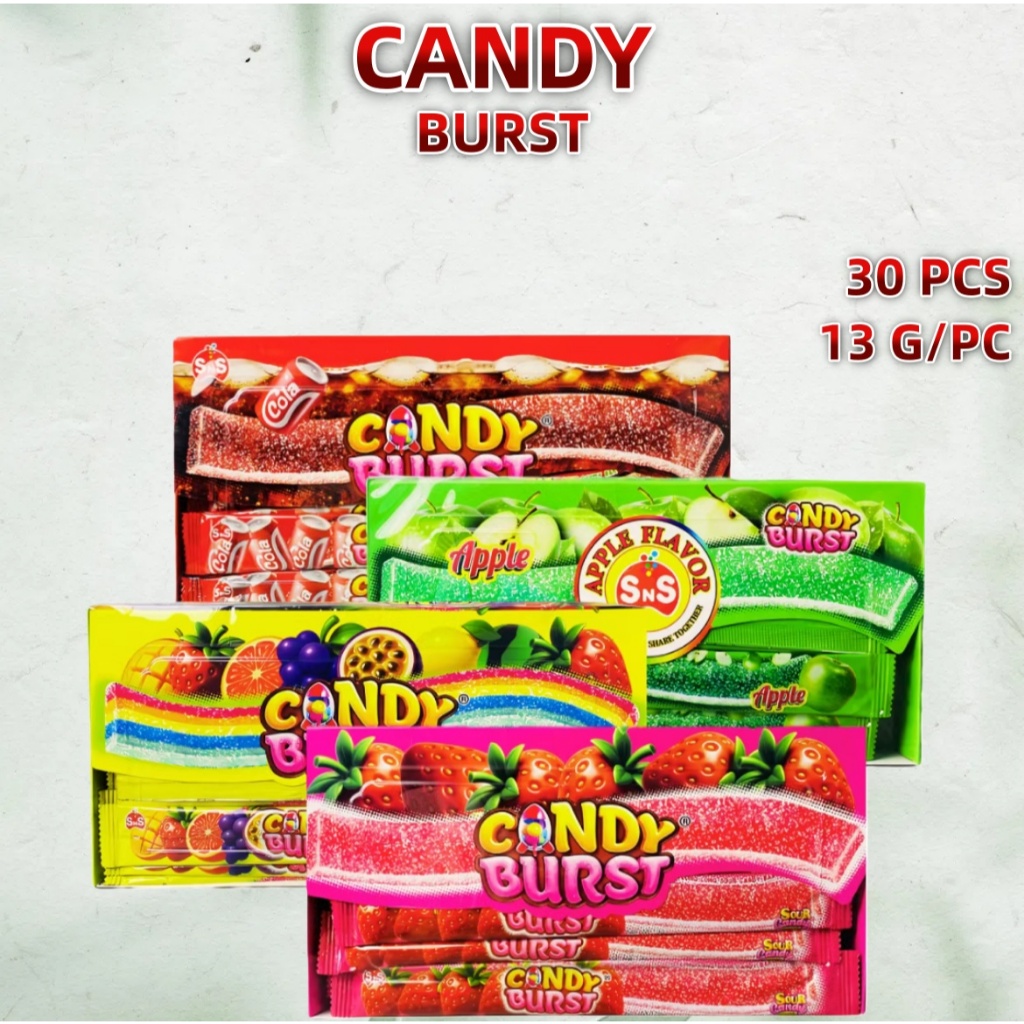 Candy Burst Gummy Candy SoftMallChewy Texture Sugar Coated Fruity ...