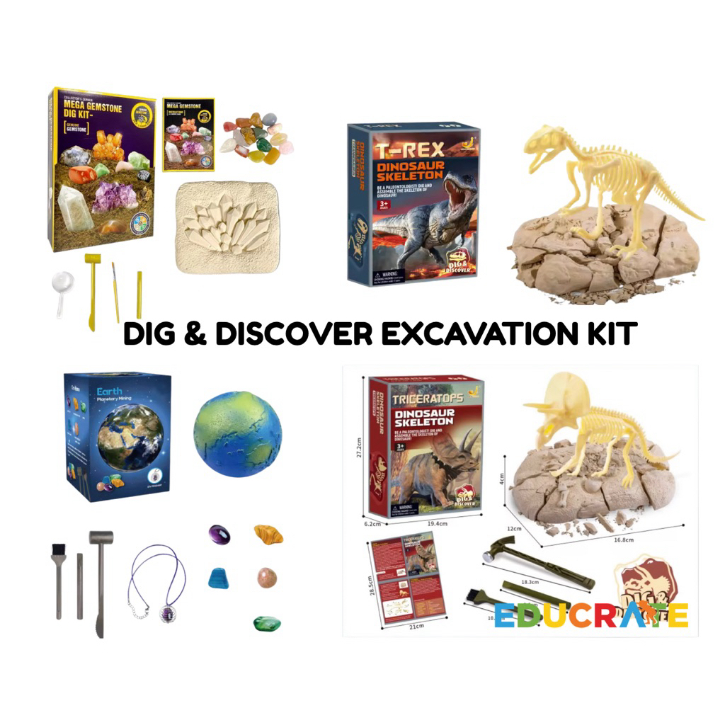 EducratePH DIG & DISCOVER EXCAVATION KITS – STEM Dig Toys earth, dino ...