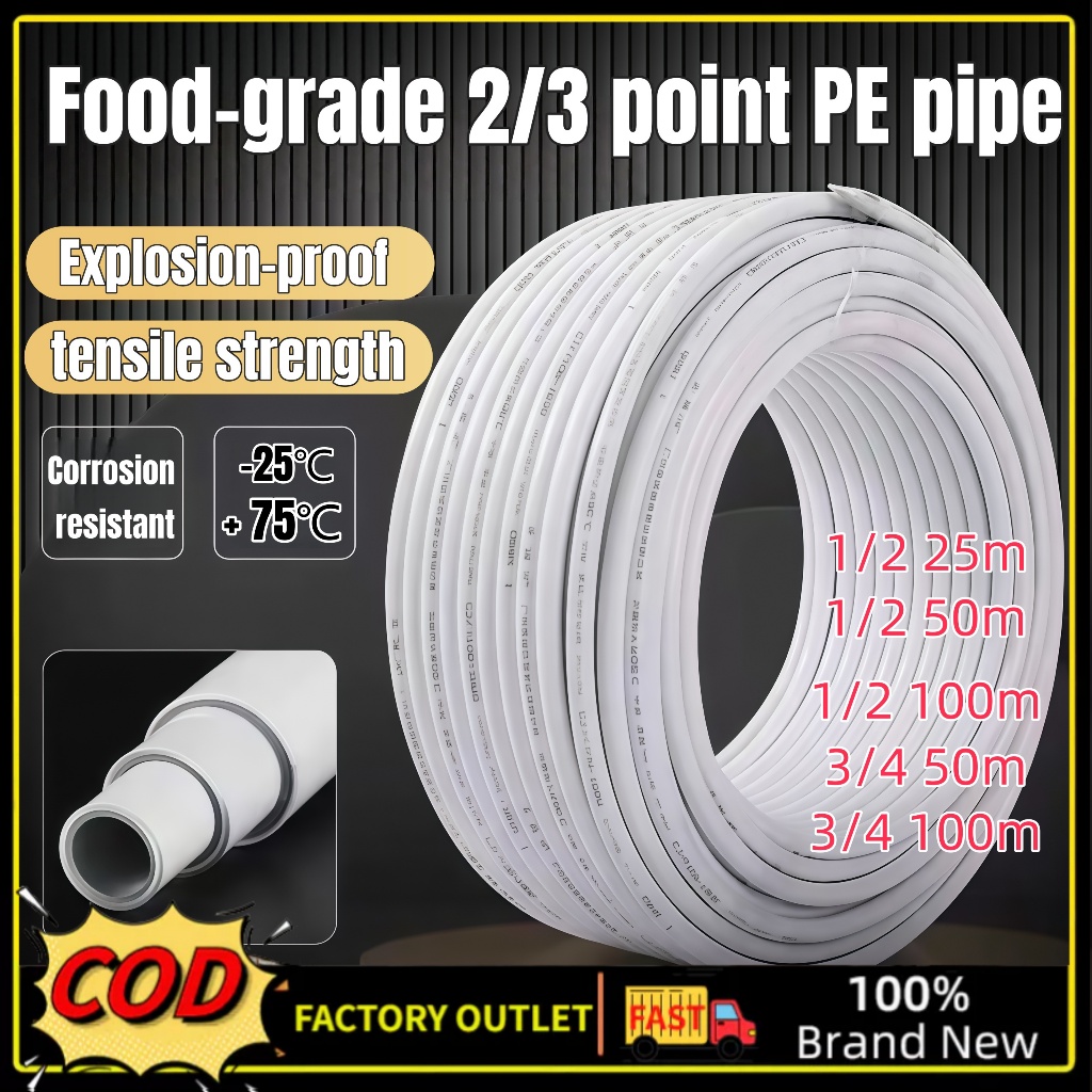 PPR PIPE 100/50/25 meters 1/2 3/4 COMMERCIALHose water pipe per roll ...